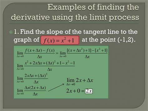 How To Find The Derivative Using The Limit Process