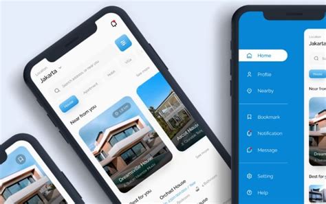 Flutter UI Real Estate Home Rent App UI Design With Drawer Animation
