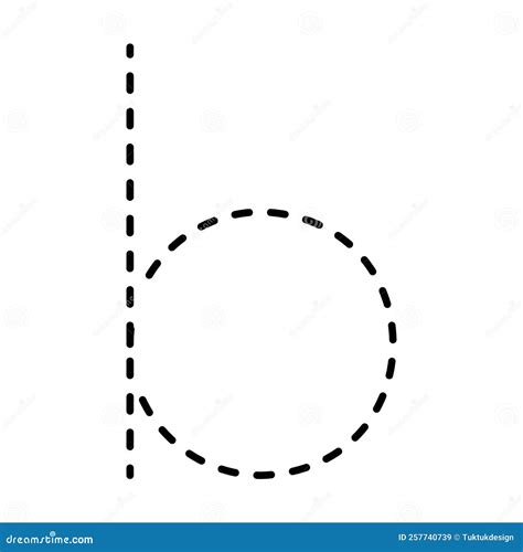Tracing Alphabet Lowercase Small Letter B Prewriting Dotted Line