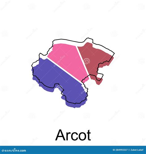 Map Of Arcot City Vector Map Of The India Country Stock Vector