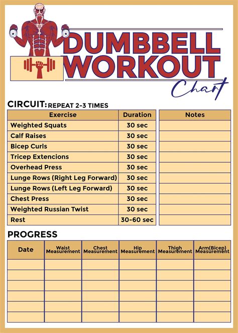 Printable Dumbbell Workout Printable Free Templates