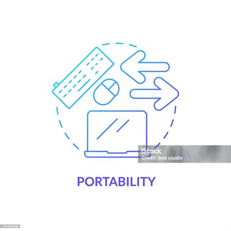 Portability Blue Gradient Concept Icon Stock Illustration Download Image Now Abstract Art