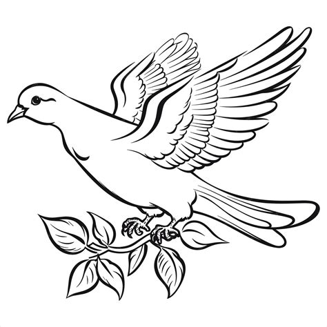 Premium Vector Dove Clipart Black And White Simple Vector