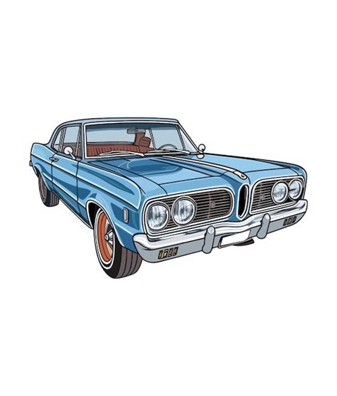 Vector Vintage Classic Car Illustration On White Background Vintage