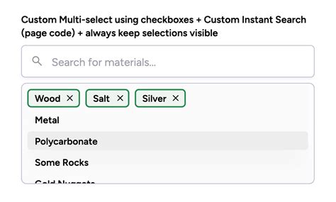 multi select search and save free webflow component