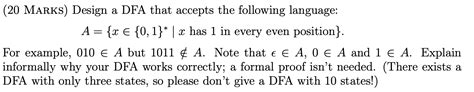 [solved] 20 marks design a dfa that accepts the followi