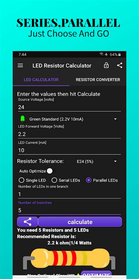 Android 용 LED Resistor Calculator with SMD LEDs APK 다운로드
