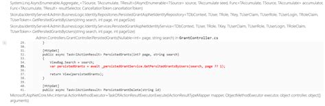 Invalidoperationexception Accessing Persisted Grants Page · Issue 107 · Skorubaidentityserver4