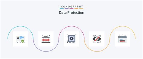 Data Protection Flat 5 Icon Pack Including Programming Coding Safe Security Eye 16255552