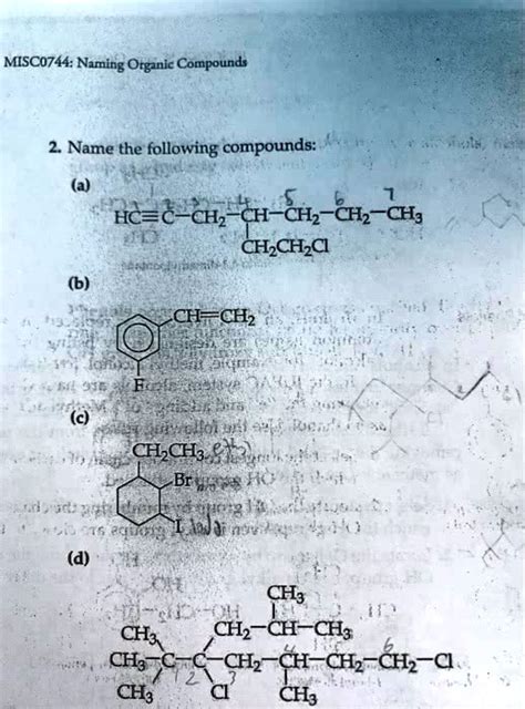 Solved I Need Help Naming These Organic Compounds Misco744 Naming