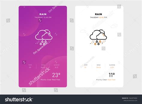 Modern Ui Ux Gui Interface Weather Stock Vector Royalty Free Shutterstock