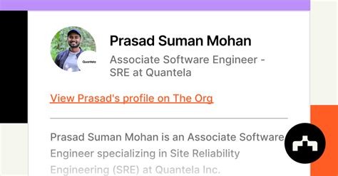 prasad suman mohan associate software engineer sre at quantela