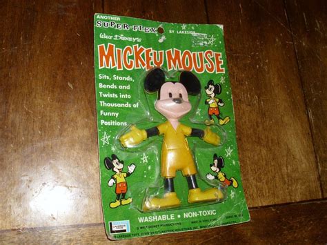 Vintage Mickey Mouse Lakeside Super Flex 6 Large Bendy Rare Disneyana
