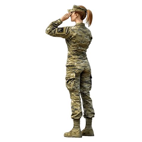 Female Soldier In Military Uniform Saluting Female Soldier Military