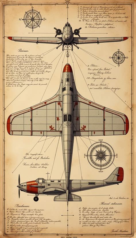 Free Vintage Aircraft Schematic Image Aircraft Schematic Vintage