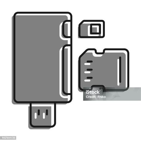 선형은 회색 아이콘으로 채워져 있습니다 디지털 정보의 외부 캐리어를 연결하기위한 어댑터 간단한 흑백 벡터 흰색 배경에 격리