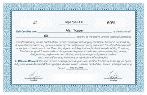Llc Membership Certificate Template Word