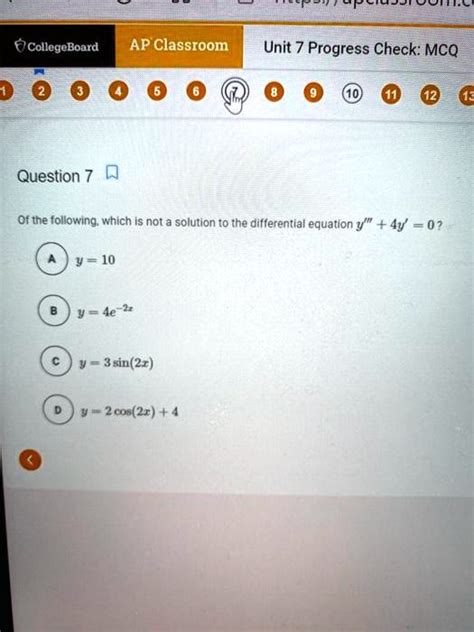 SOLVED AP Classroom Unit 7 Progress Check MCQ Question 7 Of The Following Which Is Not A