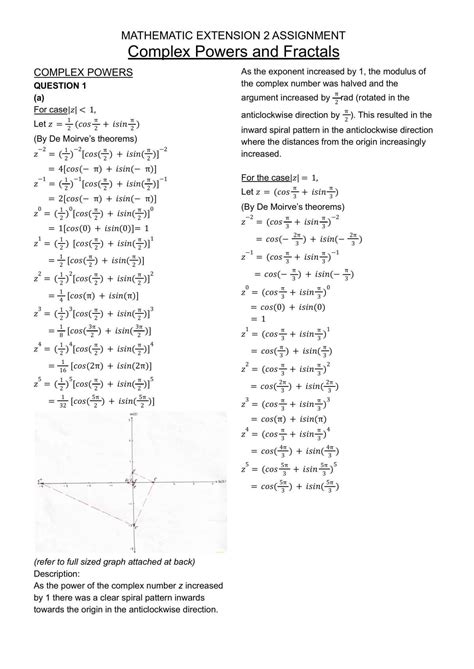 Maths Extension 2 Assignment Mathematics Extension 2 Year 12 Hsc