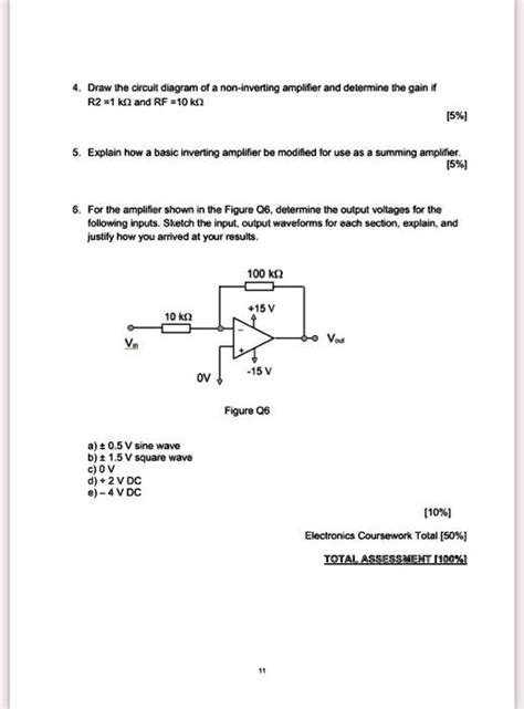 solved texts 4 draw the circuit diagram of a non inverting amplifier and determine the gain