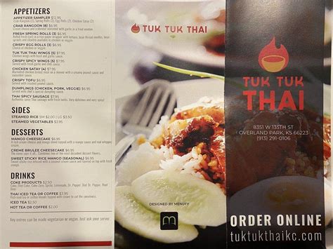 Menu At Tuk Tuk Thai Restaurant Overland Park