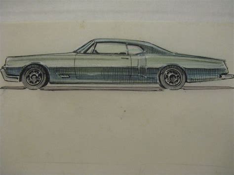 9 X 12 Prismacolor Ink And Gouache On Sketch Paper Ford Or Mercury