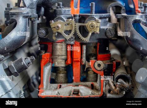 Internal Combustion Engine Close Up Of A Cross Section Detail Stock