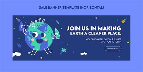 Premium Vector Plastic Pollution Awareness Sale Banner Template Flat
