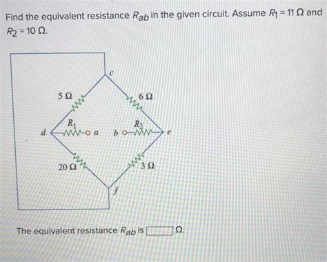 solved find the equivalent resistance rab in the given
