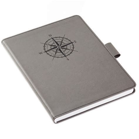 Gray Etched Compass Faux Leather Notebook Notebooks And Journals Hallmark
