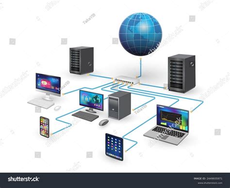 Lan Network 3d Diagram Business Technology Stock Vector Royalty Free 2449935971 Shutterstock