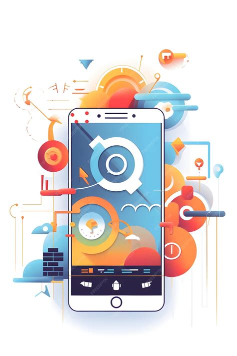 Premium Photo Artistically Illustrated Dynamics Of Mobile App Development Stages In A