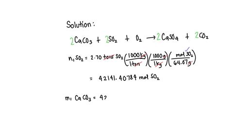 solved calcium carbonate reacts with sulfur dioxide and oxygen gases