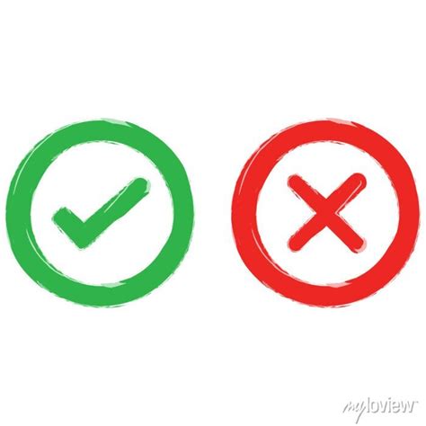 Check Mark And Wrong Mark Icon Texture Posters For The Wall • Posters