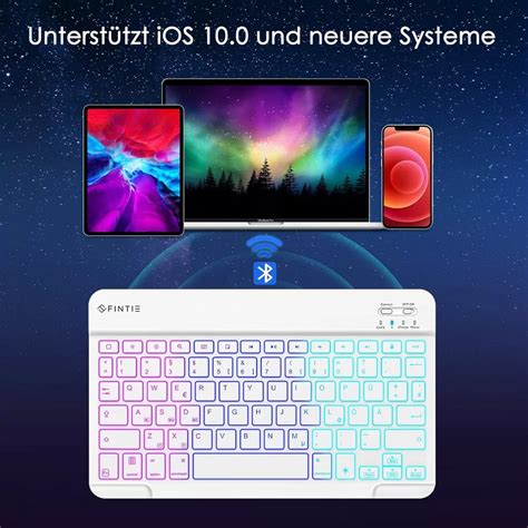 Fintie Bluetooth Keyboard With 7 Colour Backlight Ipad Keyboard With German Layout Theshop Pk