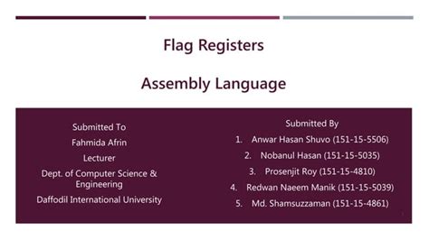 Flag Registers Assembly Language Pptx Computing Technology And Computing
