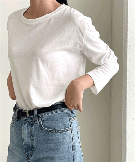 [1 1] 기본 무지 레이어드 긴팔 티셔츠 박스 박시 옆트임 이너 루즈핏 오버핏 빅사이즈 에이블리