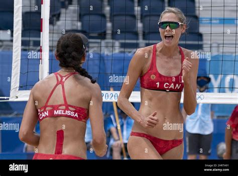 Canadaâ€™s Sarah Pavan And Melissa Humana Paredes Celebrate A Point