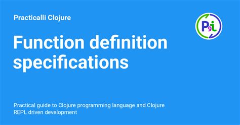 Function Definition Specifications Practicalli Clojure