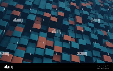 Cubic Shapes Arranged In A Matrix With A 3d Twist Forming An Abstract