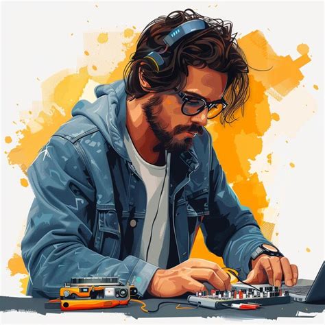 Data Analyst Quantitative In A Tech Flat Design Premium Ai Generated