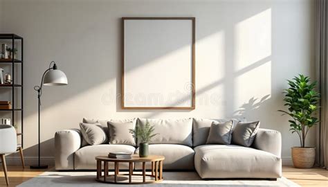 Stylish Living Room Interior Features Light Beige Sectional Couch With Matching Pillows Round