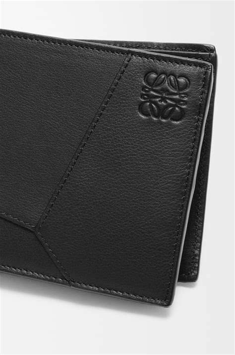 Puzzle Bifold Coin Wallet In Classic Calfskin Black Loewe Europe