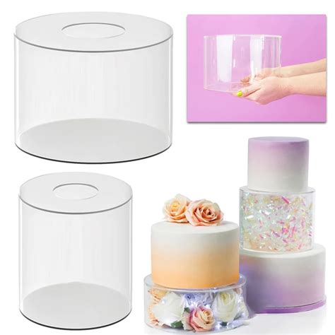 라운드 아크릴 케이크 디스플레이 보드 케이크 가장자리 부드러운 스크레이퍼 케이크 트레이 Diy 라운드 장식 케이크 리필 보드 베이스 케이크 도구 신제품