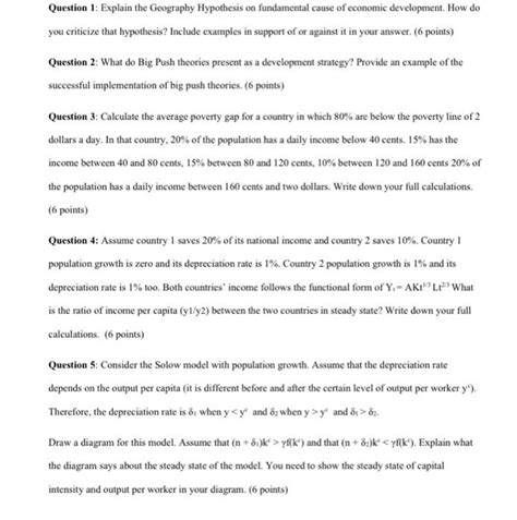 Solved Question 1 Explain The Geography Hypothesis On
