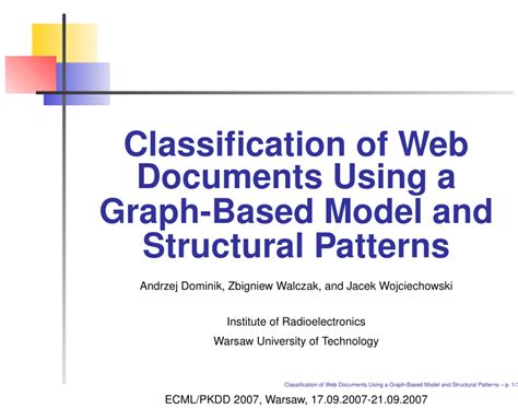 Pdf Classification Of Web Documents Using A Graph Based Model And Structural Patterns