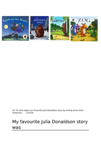 Julia Donaldson Lesson Eyfs Teaching Resources
