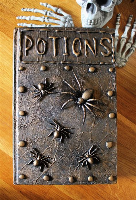 Simple Budget Diy Halloween Spell Book Halloween Potion Books Diy