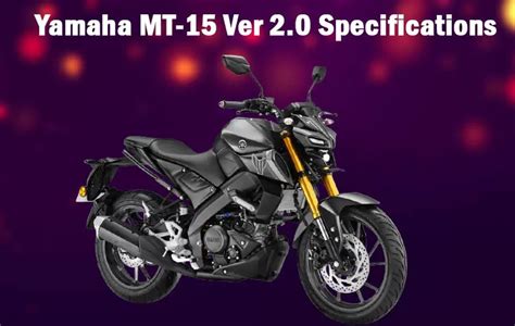 Yamaha Mt 15 Ver 2 0 Specifications