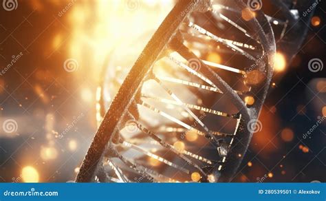 Exploring The Mysteries Of Dna With A Low Angle Shot Of A Helix And